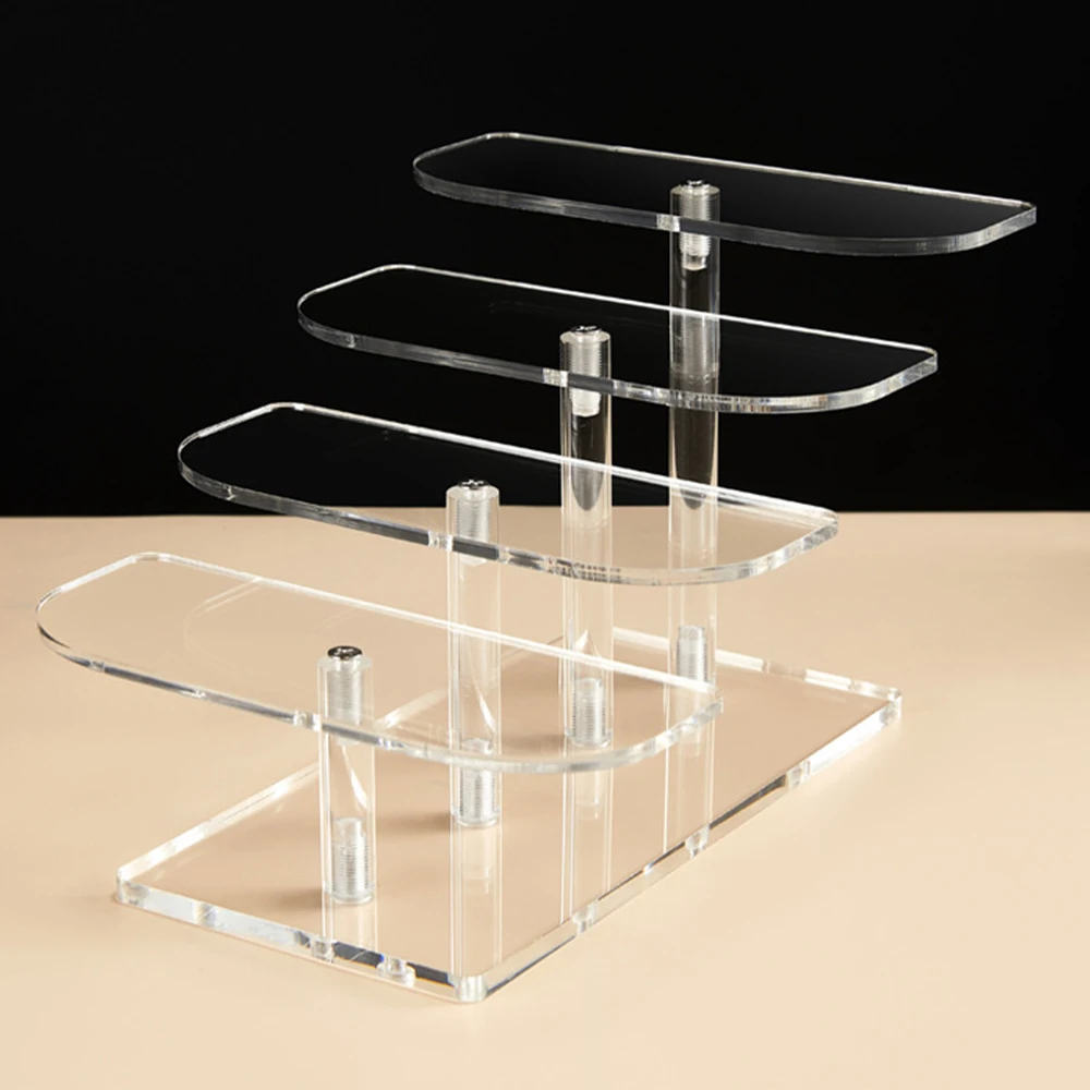 4 Layers Acrylic Display Stand Eyeglass Holder Display Countertop Gold ...
