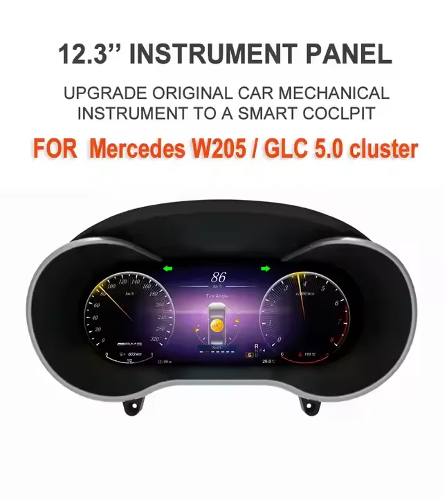 12.3'' Screen Dashboard Speedometer for Benz C-class W204 W205 2008 ...