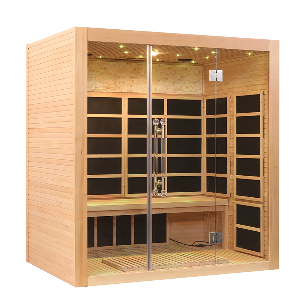 4-person Far-infrared Hemlock Sauna Room For With Low Emf Carbon Plate ...