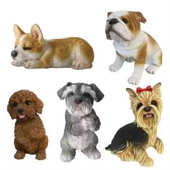 Outdoor Garden Dog Statue Decor Life Size Realistic Resin Pug Dog ...