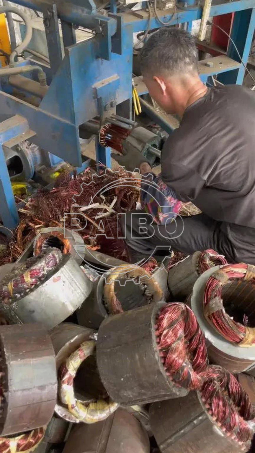 PAIBO Scrap Copper Motor Recycling Stator Separator Dismantling Cutting ...
