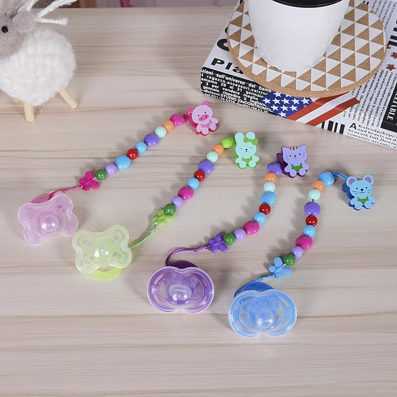 Colorful Chain Comfortable Bling Pacifier Beads Pacifier Chain Baby ...