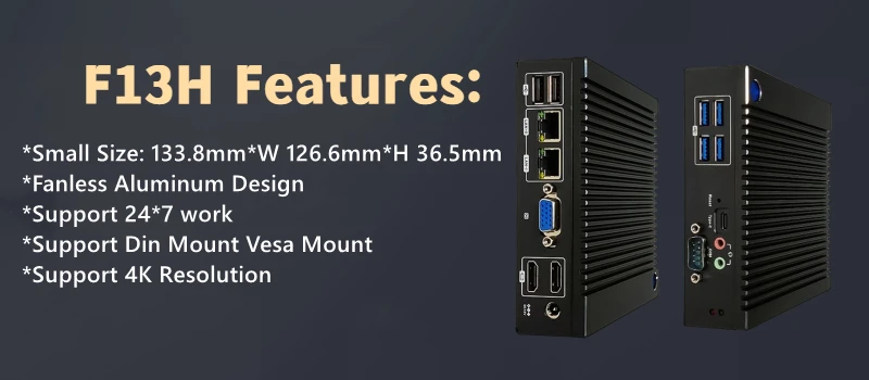 Ultra Compact Edge IOT Fanless Mini PC Workstation N3150