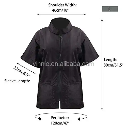 Pet Grooming Jacket with Full Zipper, Anti-Static Smock for Dog Cat ...