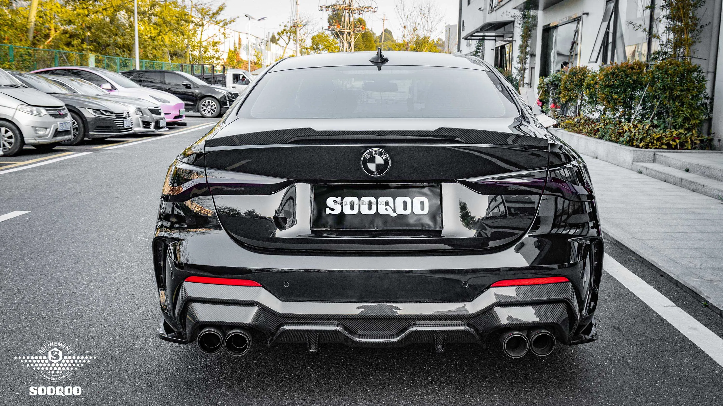 BMW G22 G23 Coupe 2021-IN: New Design SQ Style Carbon Fiber Diffuser