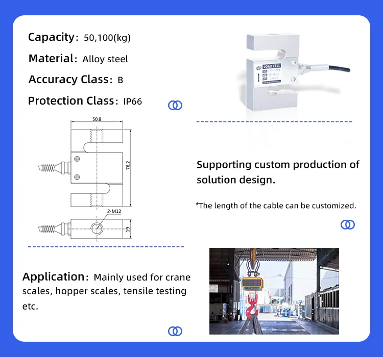 S Type Load Cell Waterproof Crane Scale Weight Strain Gauge Rohs ...