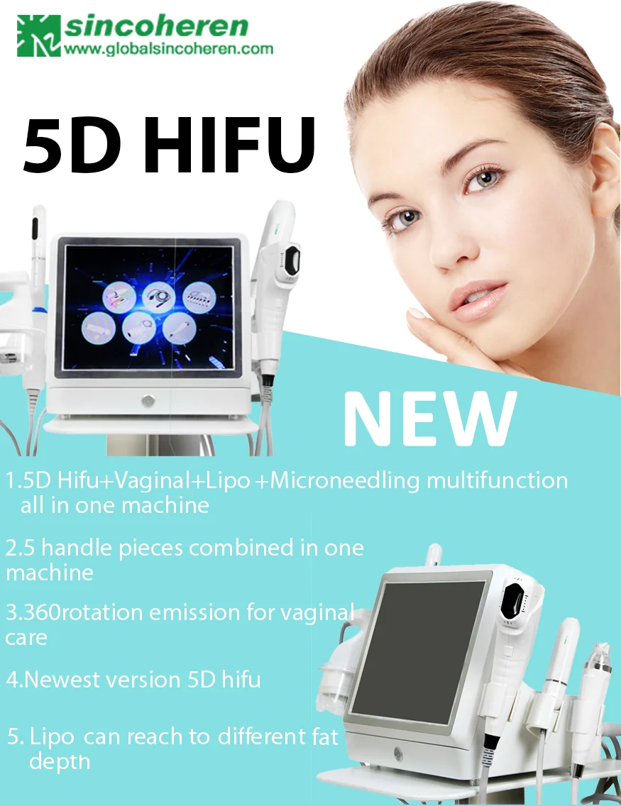 Hifu Portable Smas Lifting 5 In 1 Beauty Machine 5d Vaginal Tightening Face Lifting Cartridges ...