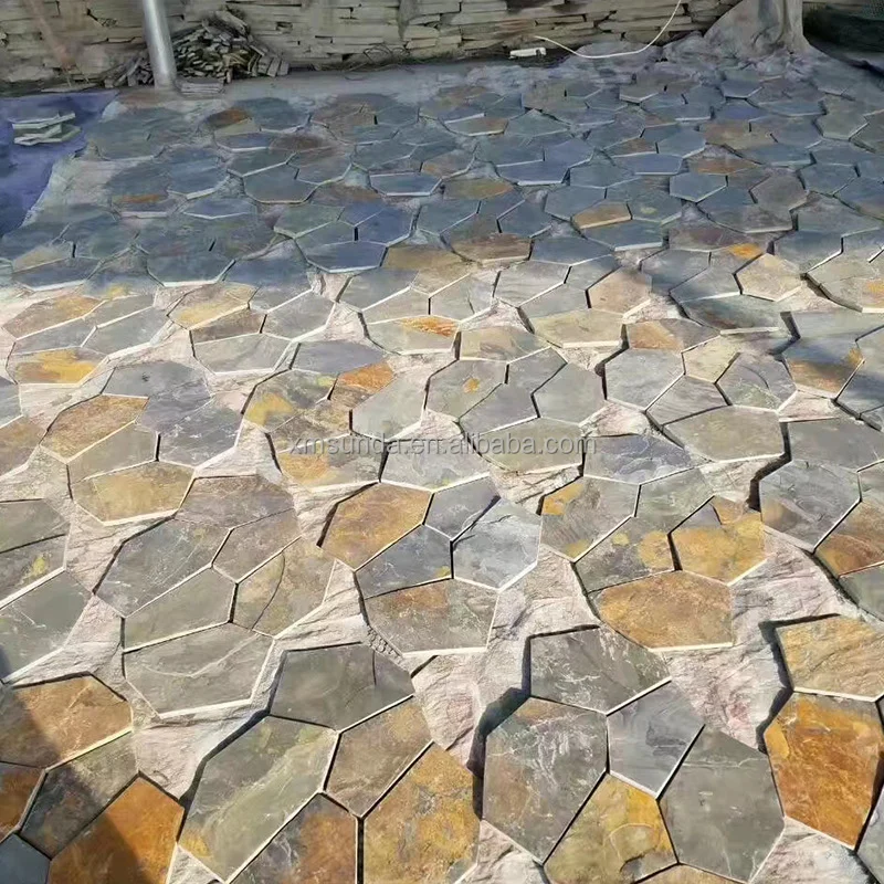 Carbon Slate Paving Stone Natural Rust Slate Flagstone Price Landscape ...
