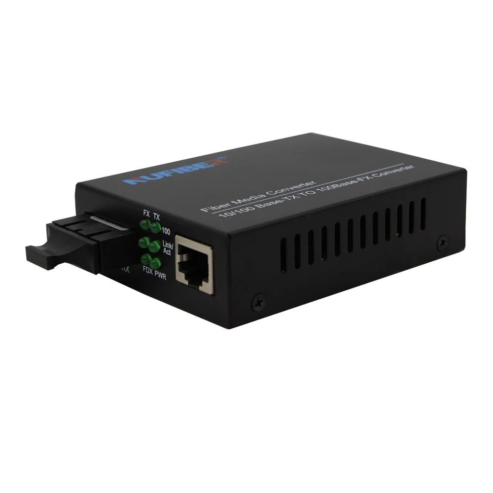 10/100Mbps Fiber Media Converter Duplex SM 1310nm 20km SC Fast 10 ...