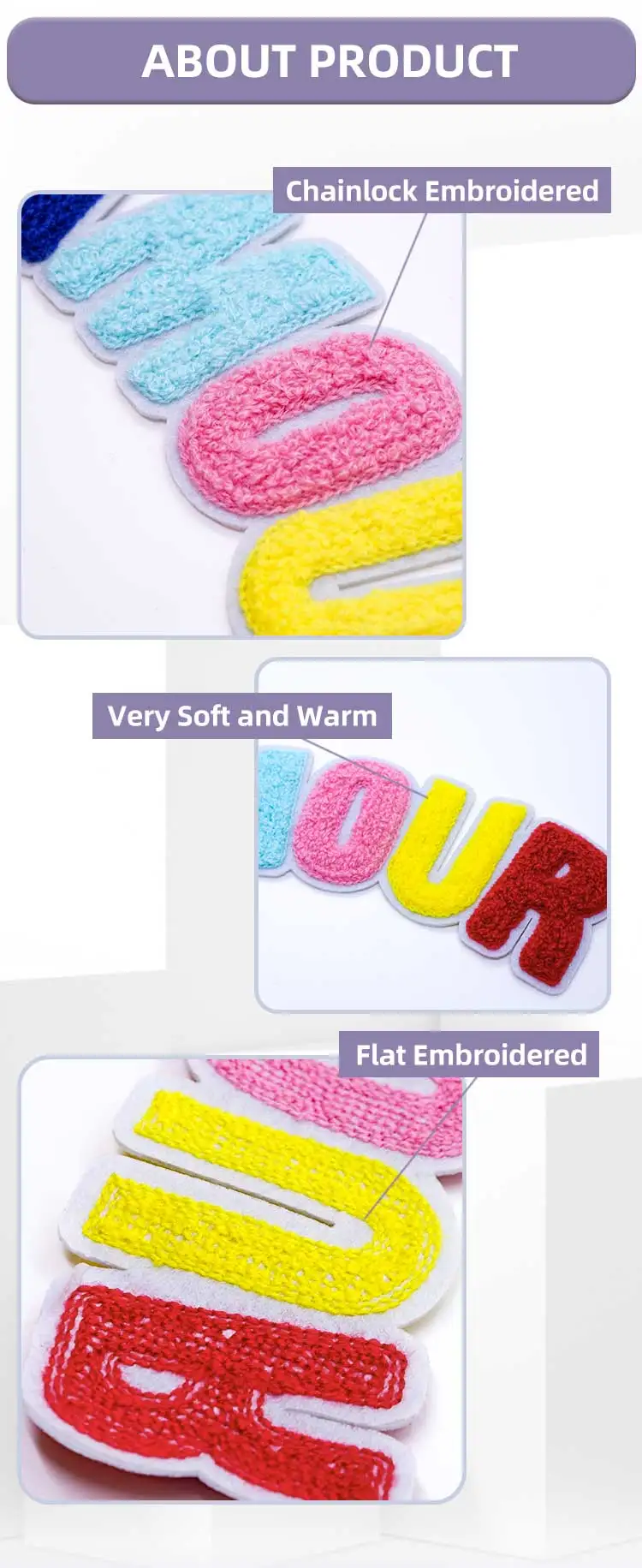 Clothing Labels Custom Letter Figures Chenille Glitter Patch Full Team ...