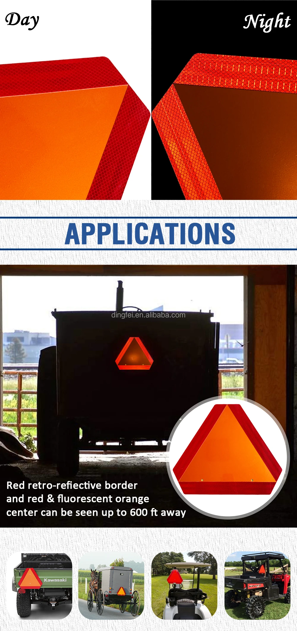 Triangle Slow Moving Vehicle Sign - High Visibility SMV