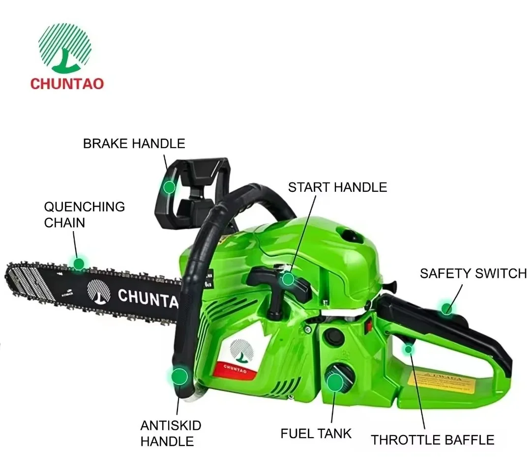 Labor-Saving 58CC 2-Stroke Gasoline Petrol Chainsaw 2600W 22 in Guide ...