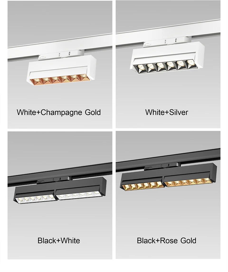 Linear Track Mounted Led Grille Light Movable Module Head Aluminum ...