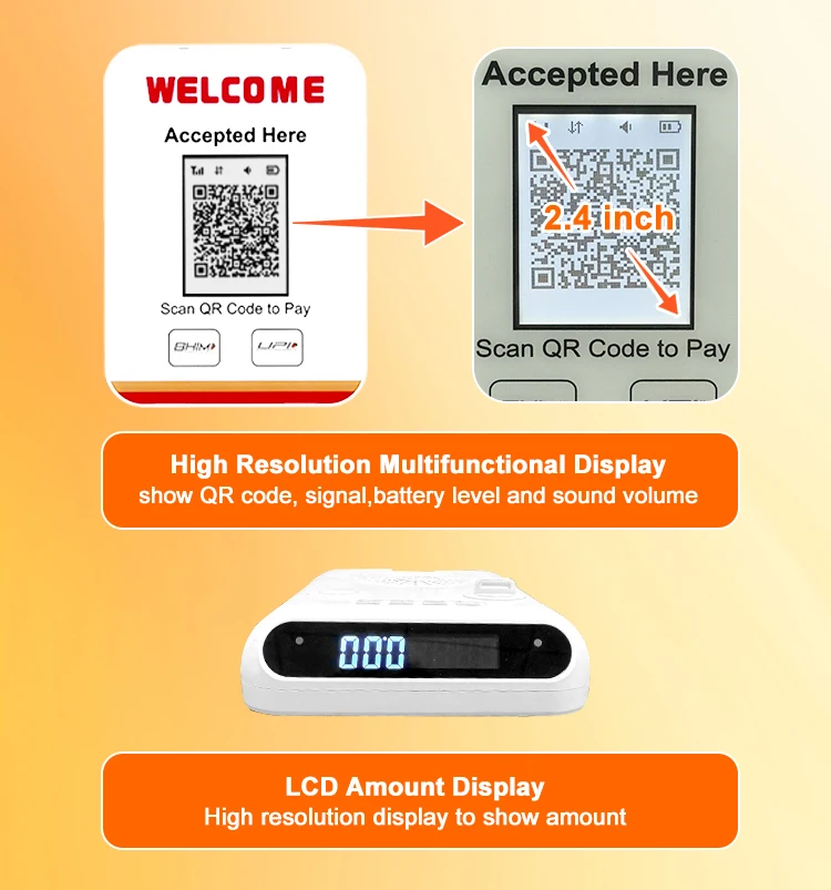 4G/WIFI QR Code Payment SoundBox E-wallet Payment Collection Stand With ...