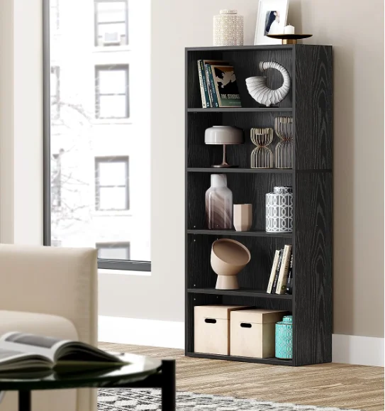 Ouhan Bookshelf,5-level Open Bookcase With Adjustable Storage,Floor To ...