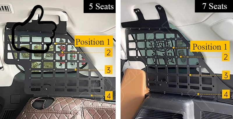 Rear Boot Trunk Window Luggage Storage Organizer Molle Panel Kit for ...