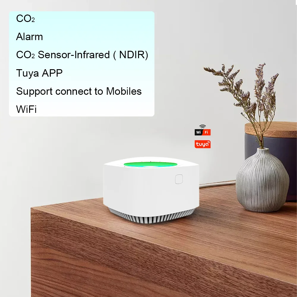 High-Precision CO2 Detector Air Quality Monitor Square Shape Carbon ...