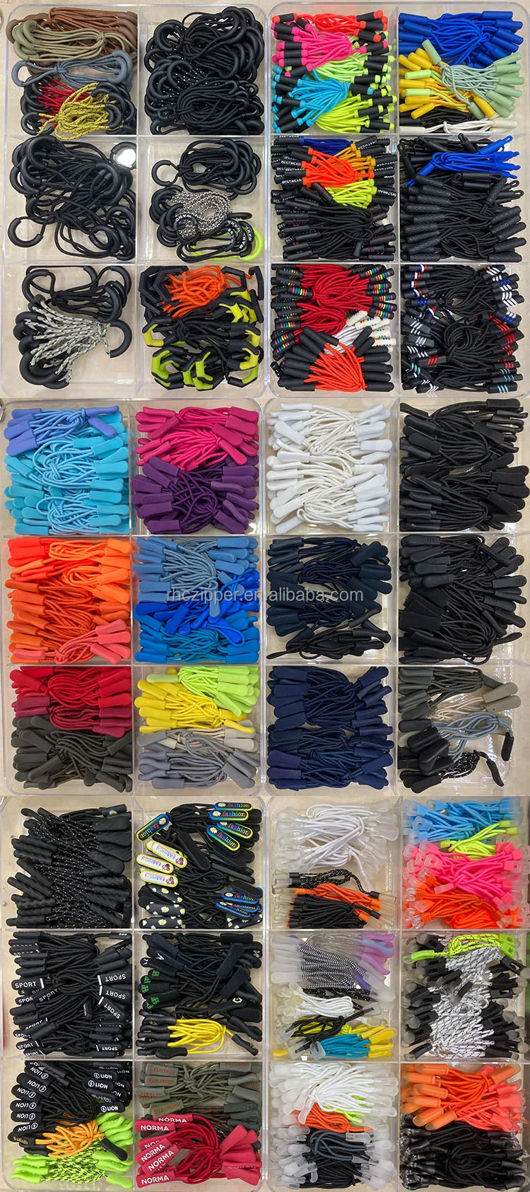 T028# Elastic Spotted Zipper Head Pulls Cord for Outdoor Sport Clothes ...