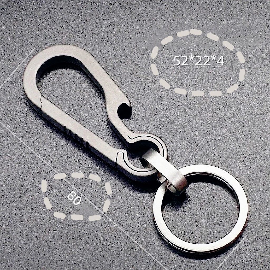 Titanium Carabiner Keychain Outdoor EDC Metal Keychain Titanium Alloy ...
