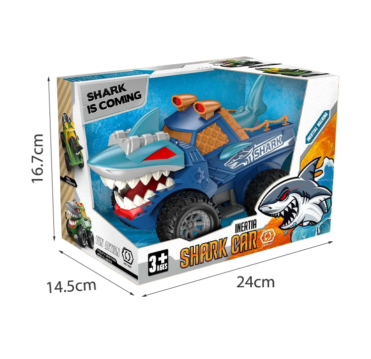 Friction Toy Vehicle - Plastic Shark Car with Tail Wagging