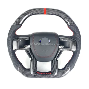 For Ford Raptor F150 Ranger Steering Wheel Carbon Fiber Leather ...
