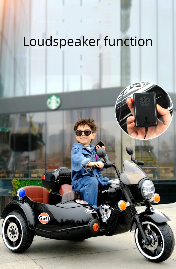 New Kids Ride on Electric Motorcycle 2 Seats Battery Operated Children ...