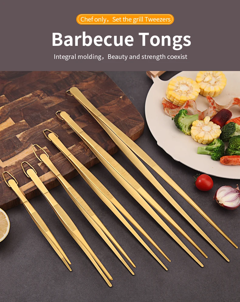 Durable 30cm And 40cm Stainless Steel Salad And Spaghetti Tongs Coated ...