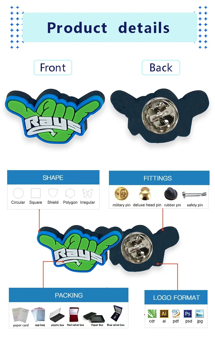 Shop China Promotional 3D Cute Kawaii Cartoon Soft PVC Rubber Lapel Pin ...