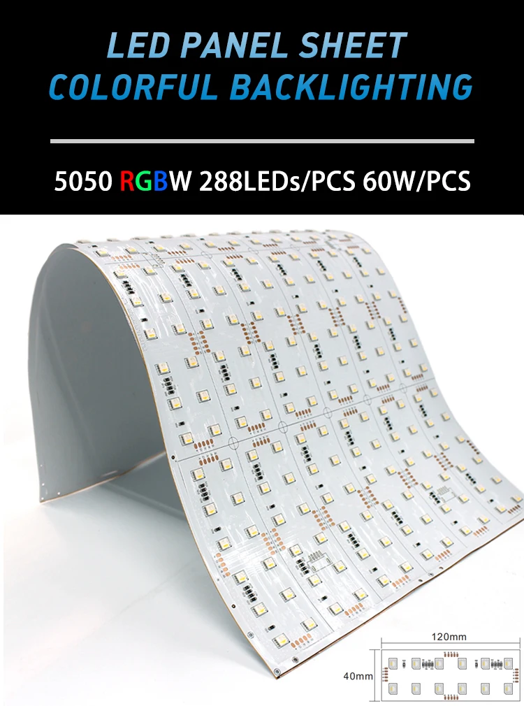 Factory Ultra Paper Thin SMD5050 RGBW Flex Cuttable Flexibility Stone Backlights LED Panel Sheet ...