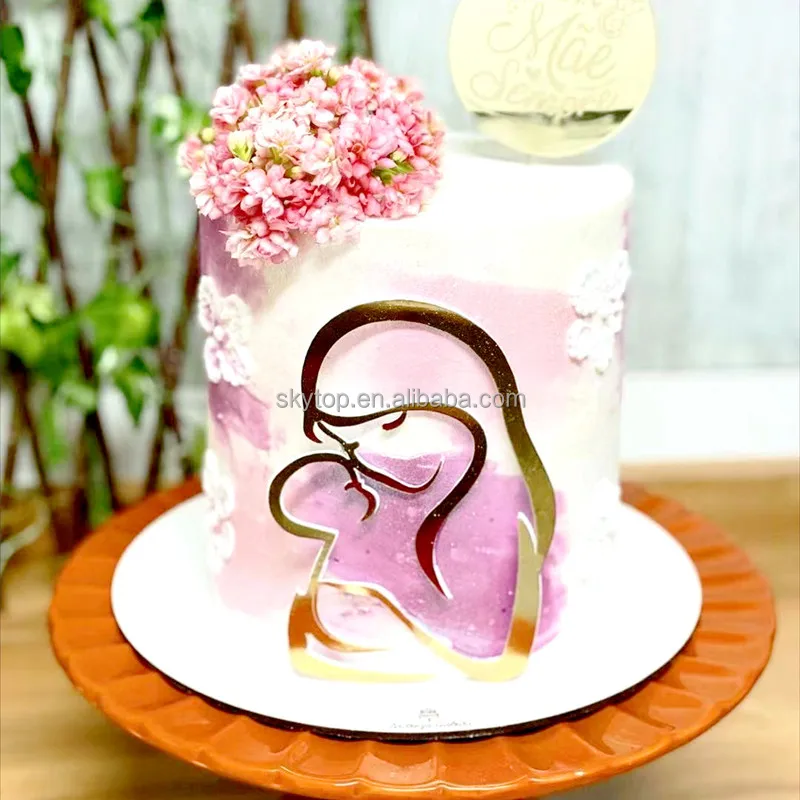 Acrylic Minimalist Art Lady Face Cake Topper for Parties