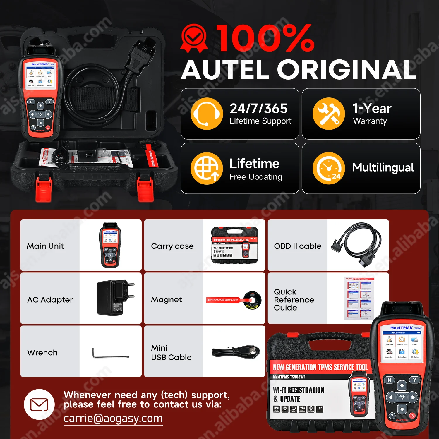Autel Tpms Ts508wf Tpms Valve Programming Tools Autel Scanners Car Tire Pressure Monitoring ...