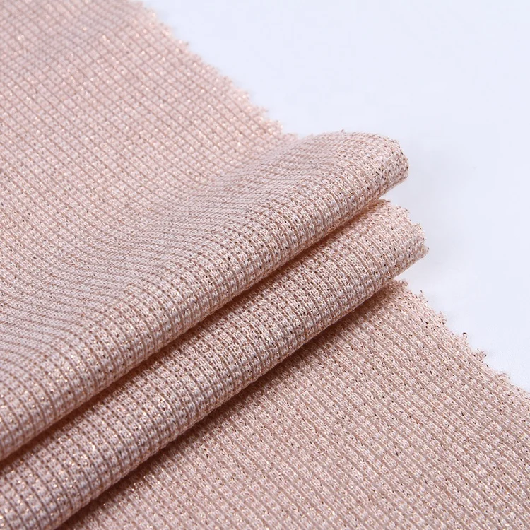 Best Sell Yarn Dyed 2*2 Rib Textile Tejidos Con Lurex Ribbed Knit ...