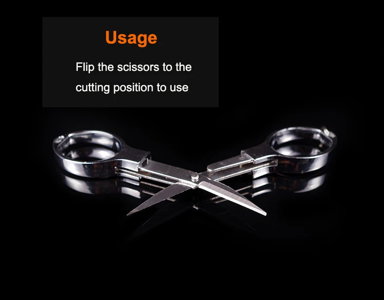 Folding Retractable Fish Line Scissors Stainless Steel Secure Portable ...