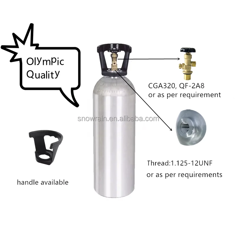 High Quality Light Weight Aluminum Seamless Food Grade 2kg Small Co2 ...