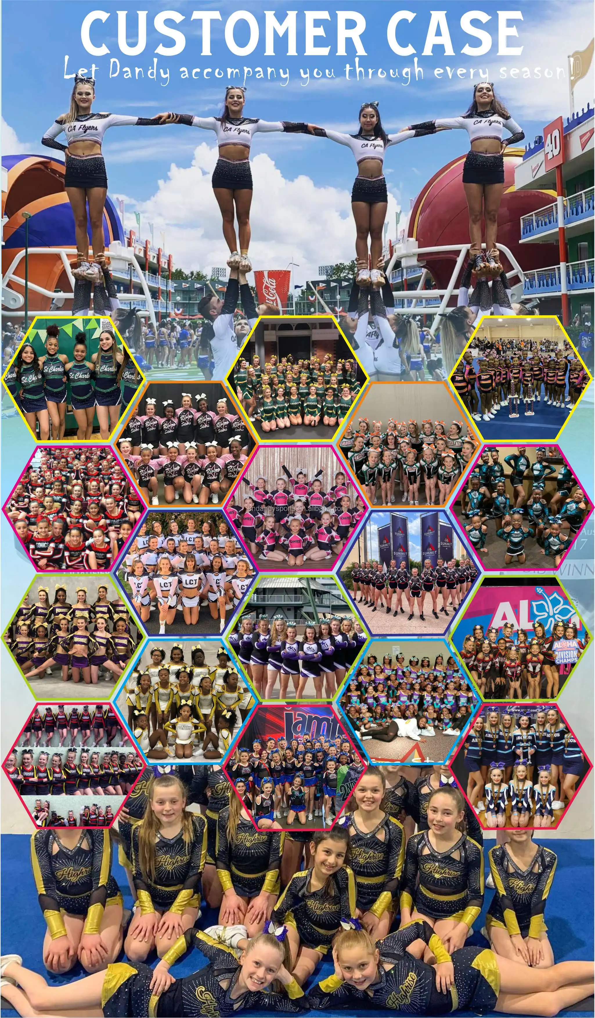 Shop High School Crop Top Cheerleading Uniforms with Rhinestones