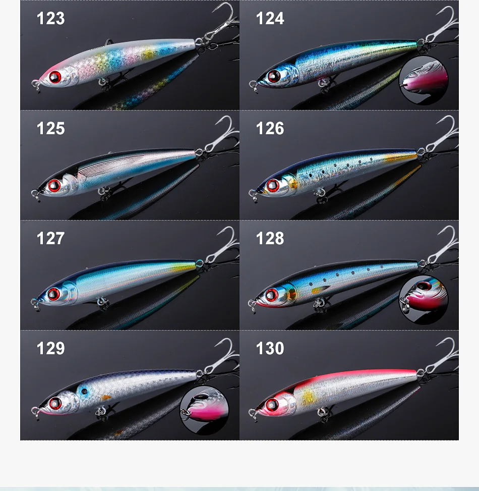 Noeby Sinking Pencil Fishing Lures (70g/98g/145g) - Hard Stickbait for ...