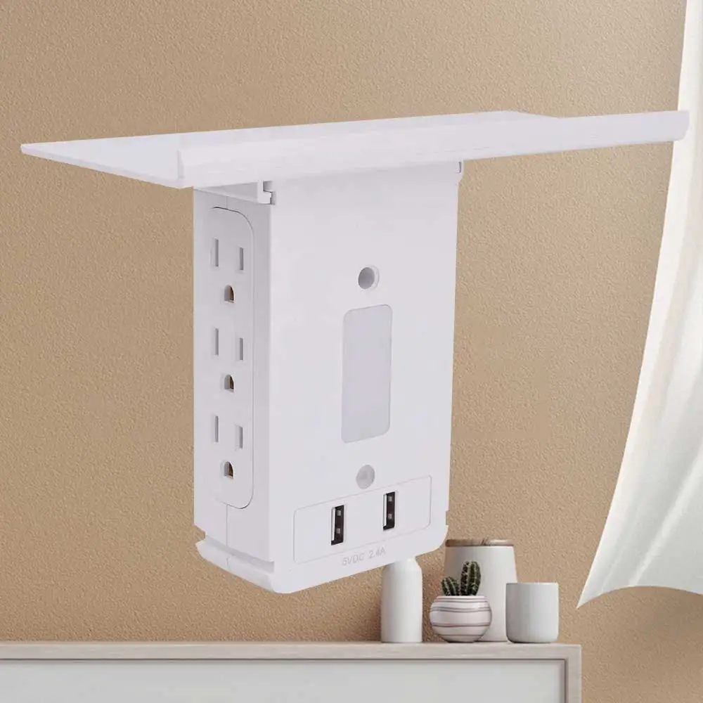 Oswell Wall Usb Socket 110v Night Light Outlet Cover America 6 Ac ...