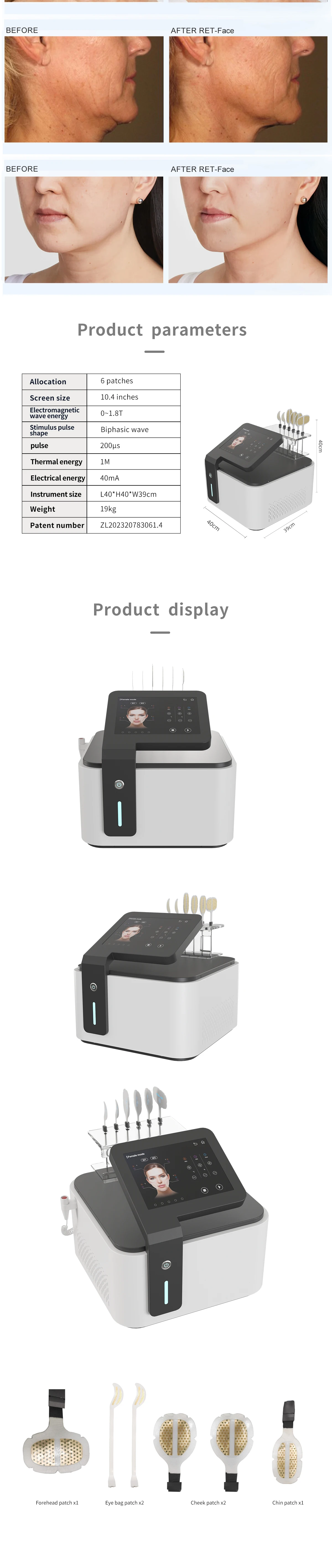 Spa Electric Magnetic Facial Eye Device Microcurrent Rf Ems Lifting ...