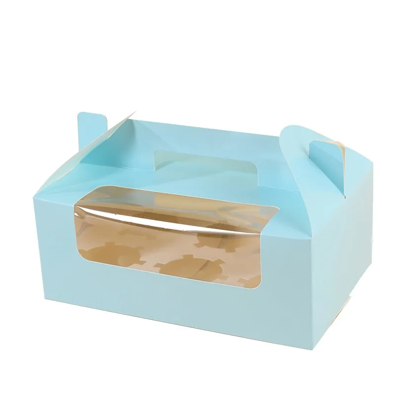 Happy Birthday Cardboard Paper Cake Box with Handle and Window Cake Box ...
