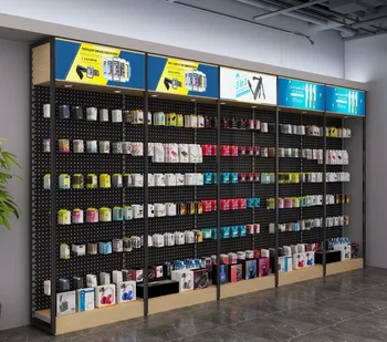 Cheap Store Wall Display Shelf Mobile Phone Accessories Display Shelf ...