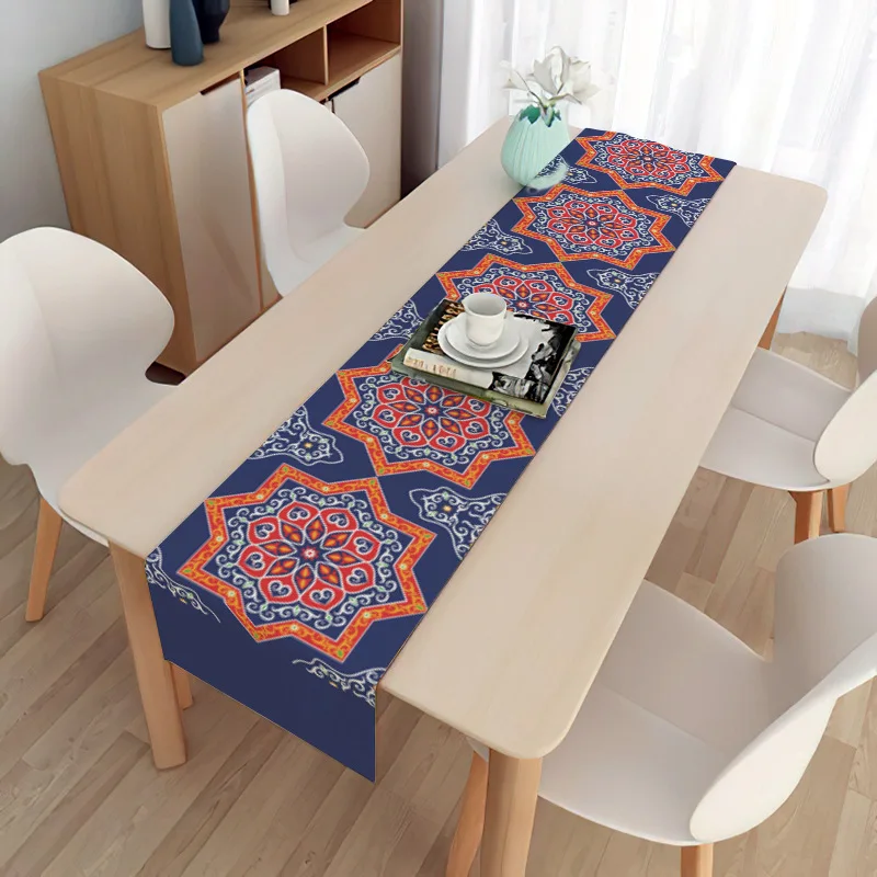 Ramadan 2025 Decoration EID Table Runner Linen Ramadan Mubarak Pattern ...