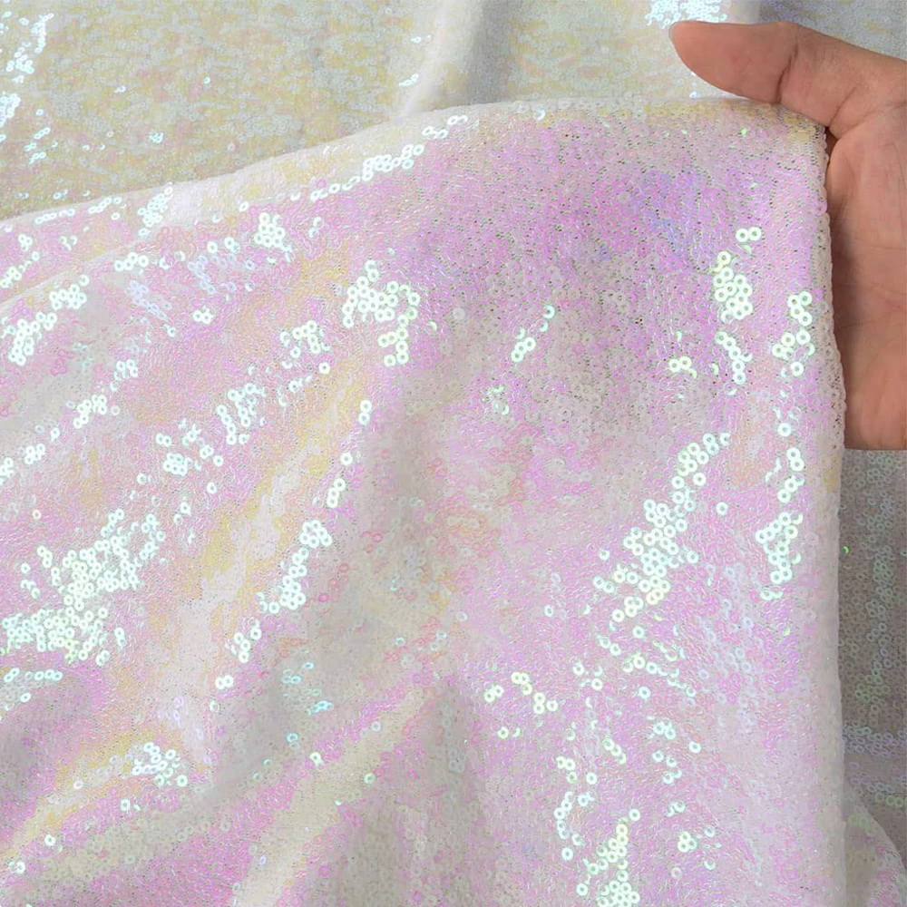 Wholesale Multicolor Stretch Wedding Dress Sequin Fabrics 3mm ...