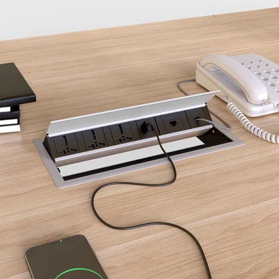 Office Furniture Tabletop Pop Up Desk Power Outlet - 3 AC Outlets, USB ...