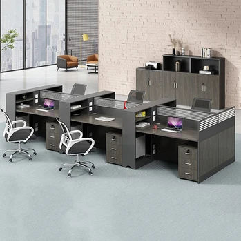 Office Soundproof Office Workstation 6 Cubicle Desk Stations Design ...