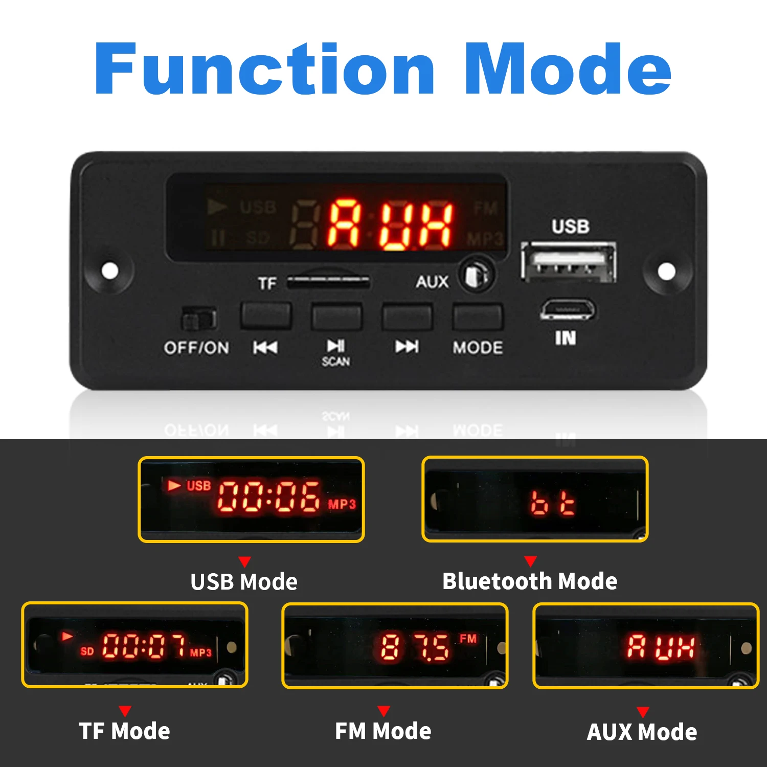 Portable 50W Bluetooth MP3 Amplifier Board with FM Radio & Handsfree ...
