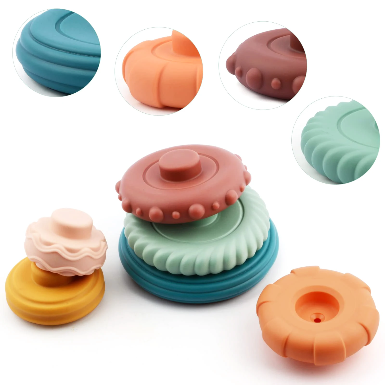 Dinosaur Baby Montessori Stacks Of Circles Stacking Ring Stem Learning ...