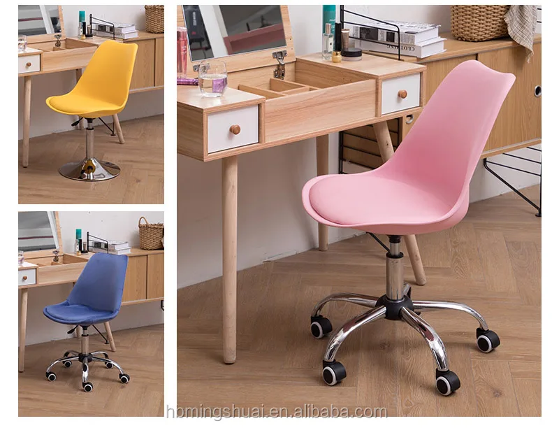 Office Desk Chair Pink Ergonomic Desk Chair Modern Nordic PU Leather ...