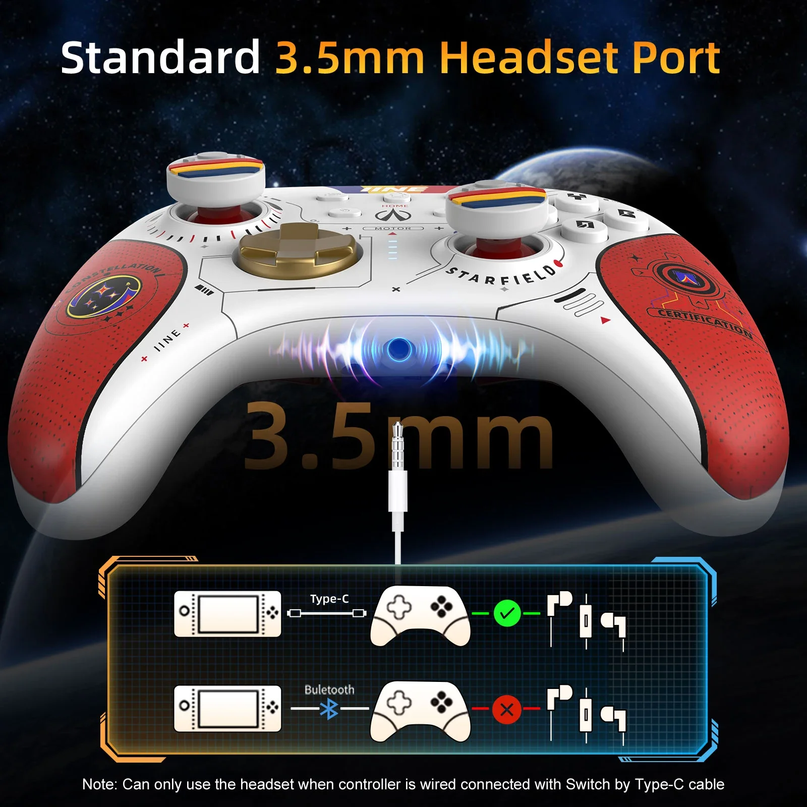 New Star-field Pc Controller Hall Effect Joystick & Nfc Amiibo With 2 ...