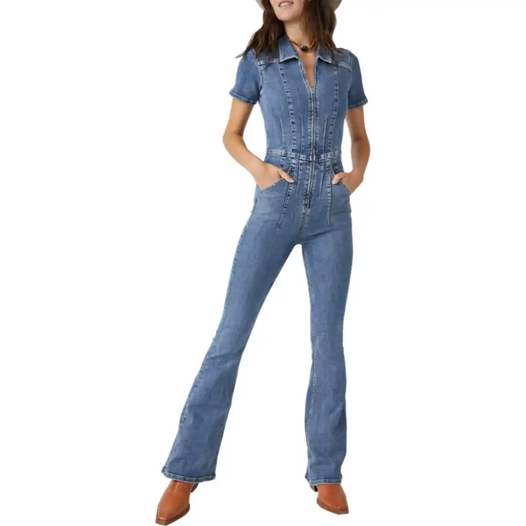 Customizable Jumpsuit Made Of Denim That Is Thin Breathable Comfortable