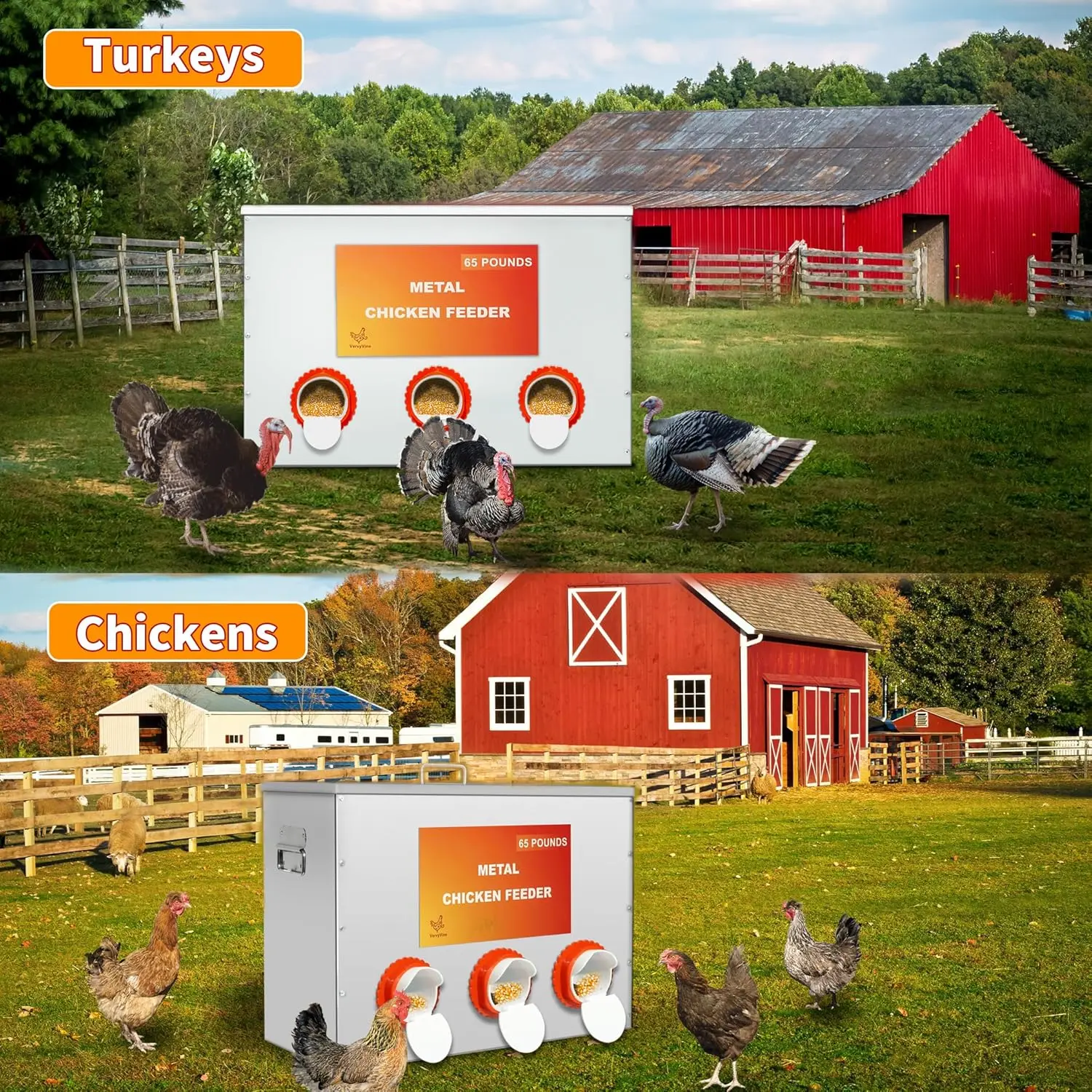 DIY Chicken Feeder - Rain-Proof Poultry Automatic Feeder Kits